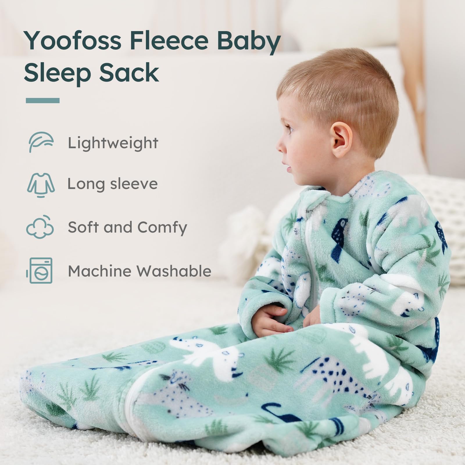 Snapklik.com : Yoofoss Baby Sleep Sack 0-6 Months, Long Sleeve Sleep ...