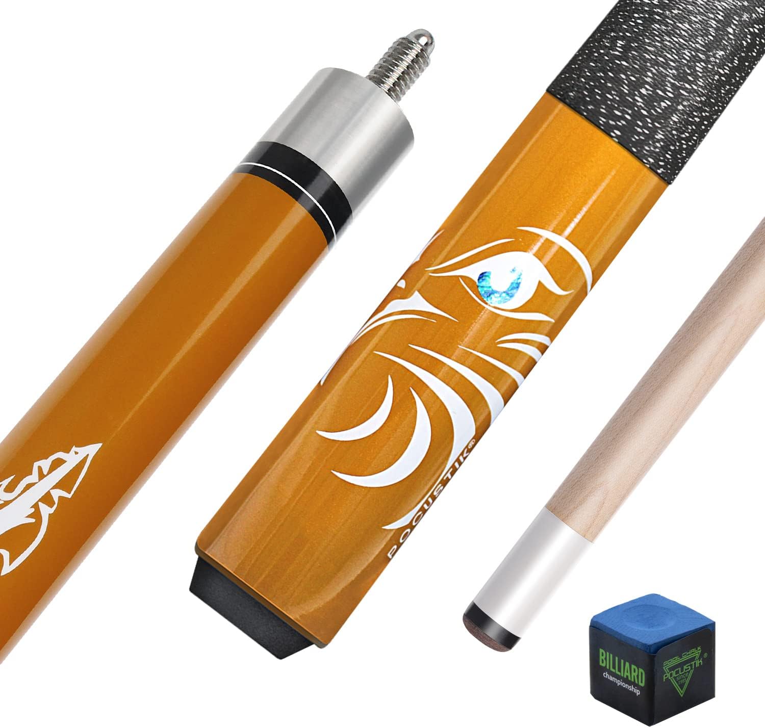 POCUSTIK 147 cm Pool-Queue-Stick, 45,7 cm, 1/2 Ahorn-Billard-Sticks mit ...