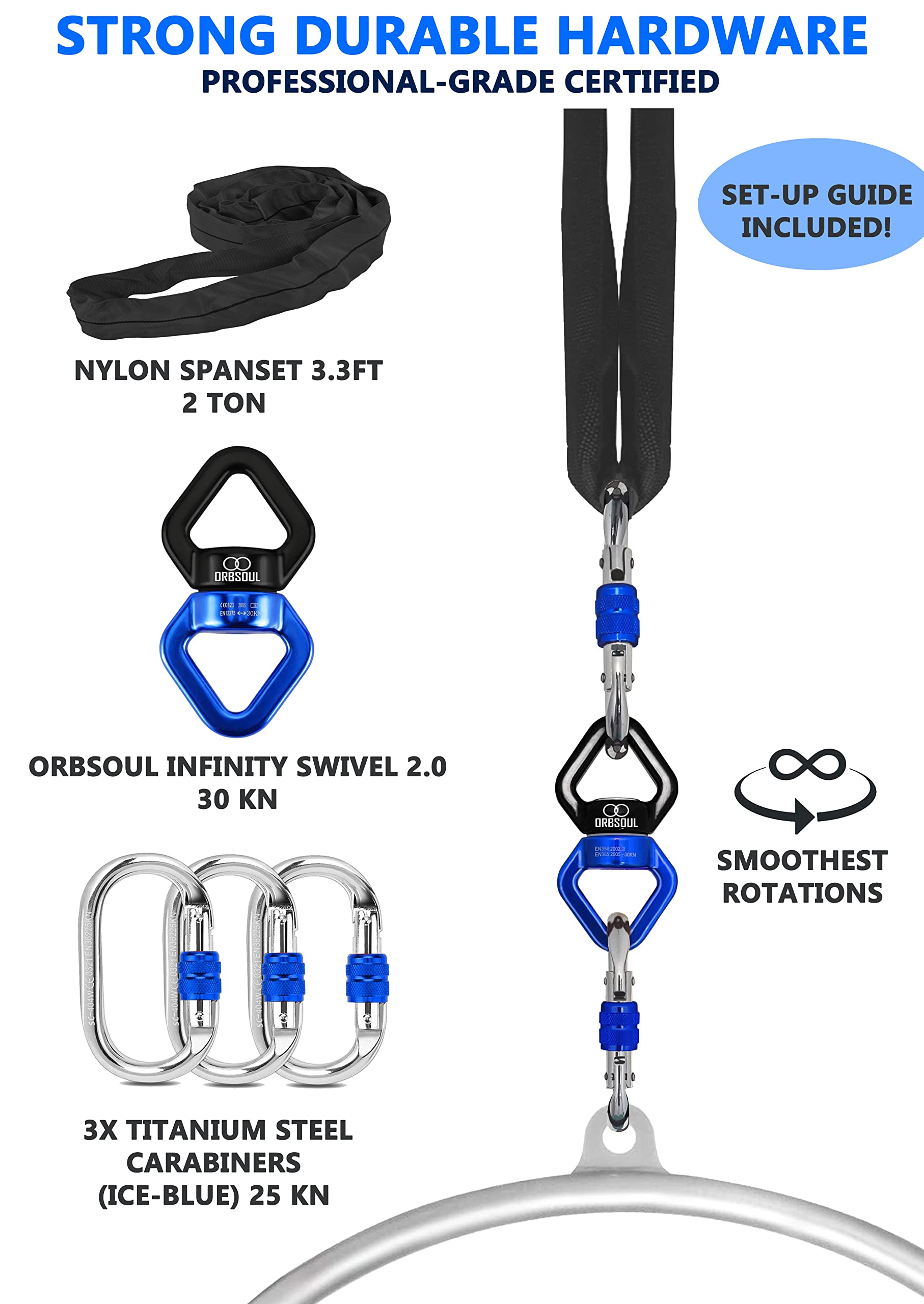 Snapklik.com : Orbsoul Aerial Lyra/Hoop + Full Rigging Hardware
