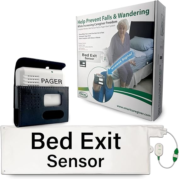 Amazon.com: Smart Caregiver Bed Exit Alarm with Wireless Pager - Early ...