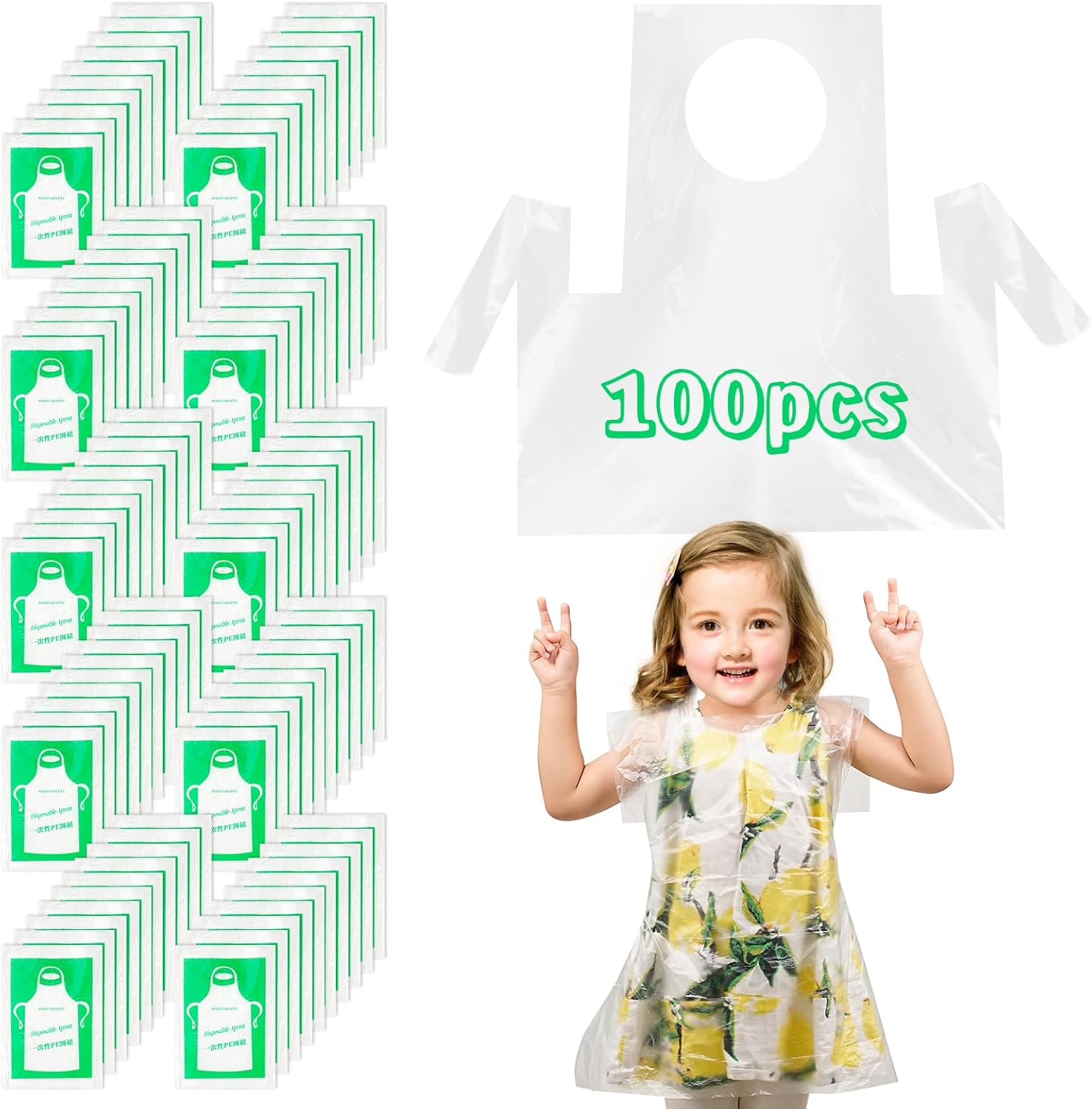 Noaya 100PCS Disposable Kids Aprons - Perfect for Creative Kids ...