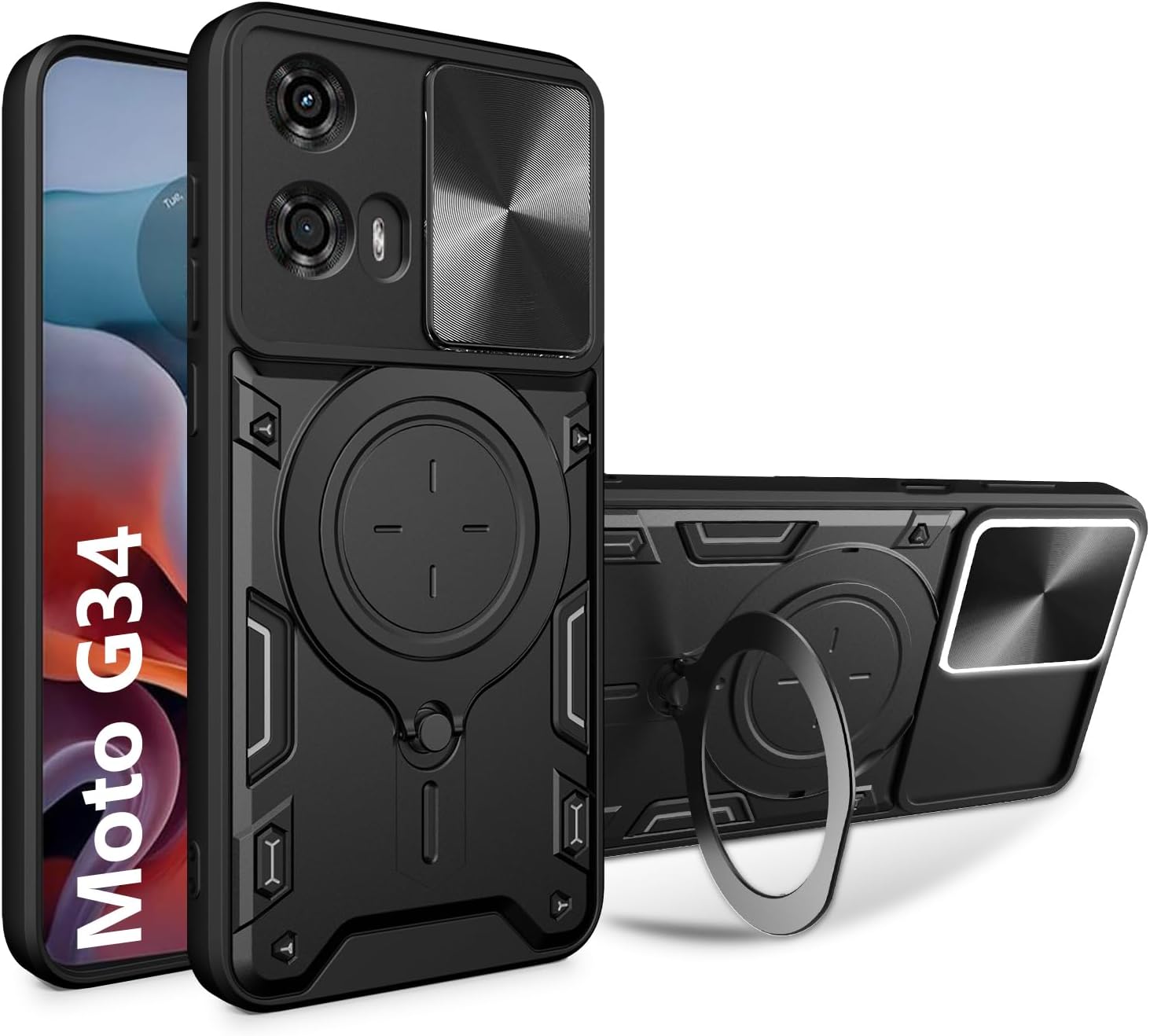 PENGPAI Funda para Motorola Moto G34 5G Case Uso Rudo Protector cámara ...