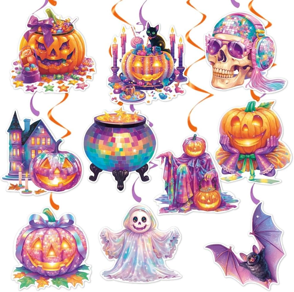 Amazon.com: Halloween Hanging Swirls 10Pcs Halloween Spooky Ceiling ...