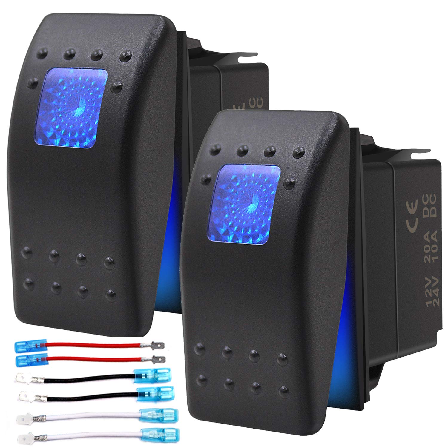 Snapklik.com : KEING Waterproof Rocker Switch Toggle - ON/Off Blue LED ...