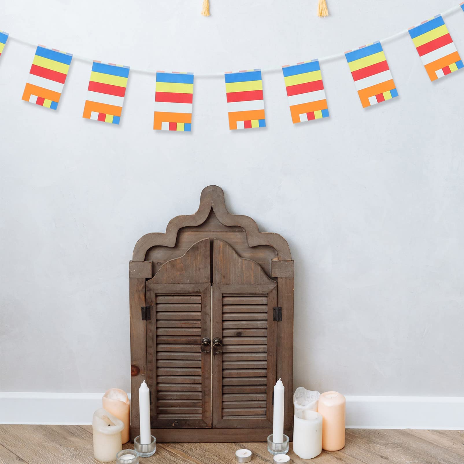 NUOBESTY Tibetan Prayer Flag Buddhist Banner: Traditional Five Elements ...