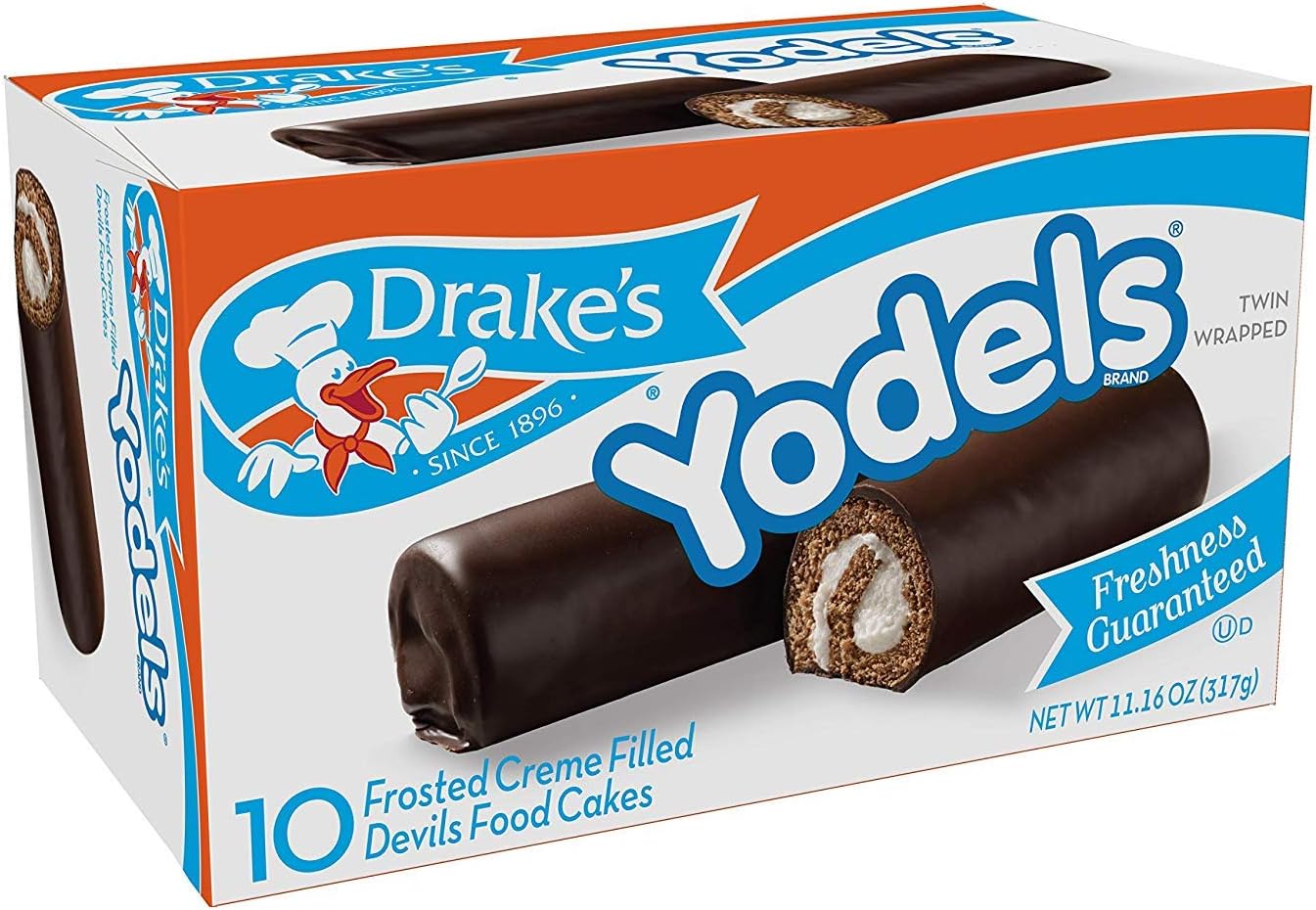 Amazon.com: Drake's Cakes Yodels, 10 cakes per box, 11.16 oz of Rolled ...