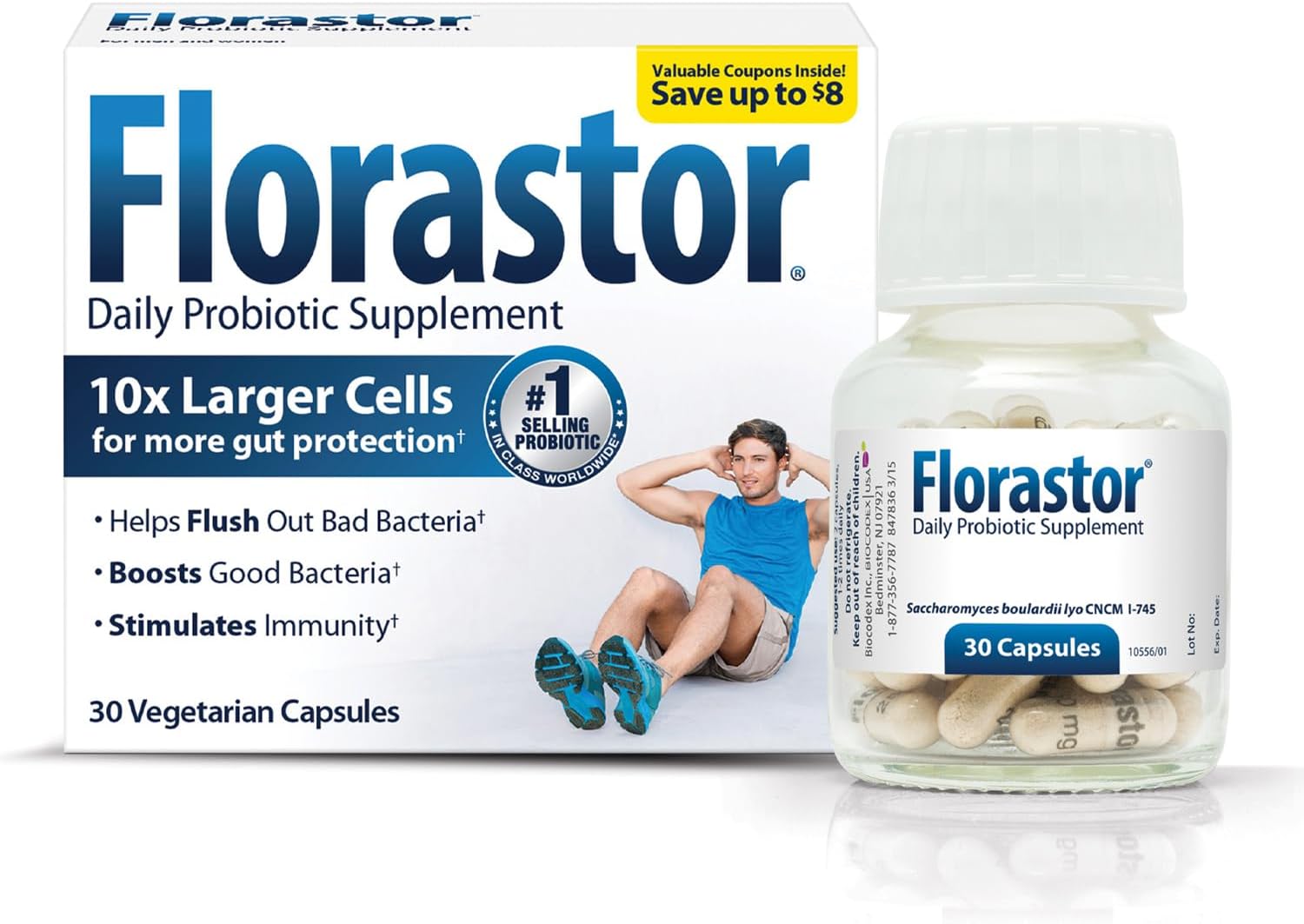 Florastor Daily Probiotic Supplement for Men, Women and Children ...