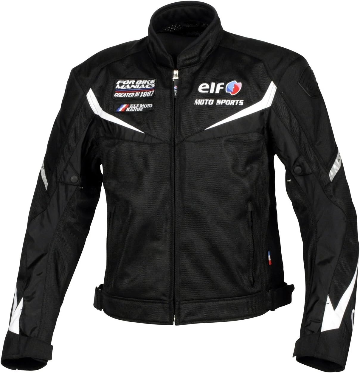 Amazon | エルフ(ELF) バイク用ジャケット Mesh Blouson(メッシュブルゾン) ブラック M EL-8227 | ジャケット | 車＆バイク