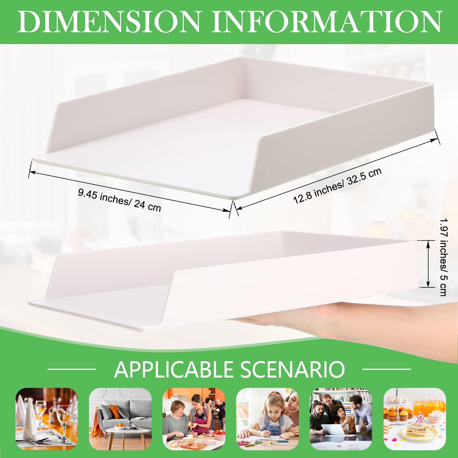 8 Pcs Stackable Letter Tray Desk Organizer White File Organizer Plastic ...