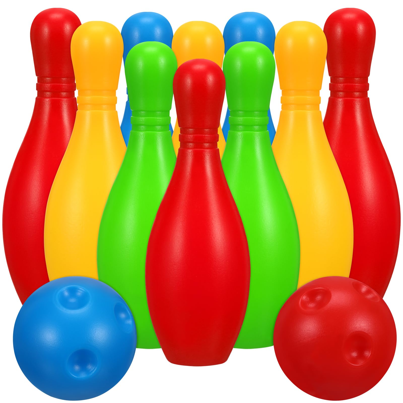 Amazon.com: Kisangel 1 Set Kids Tiny Bowling Set Includes 10 Pins and 2 ...