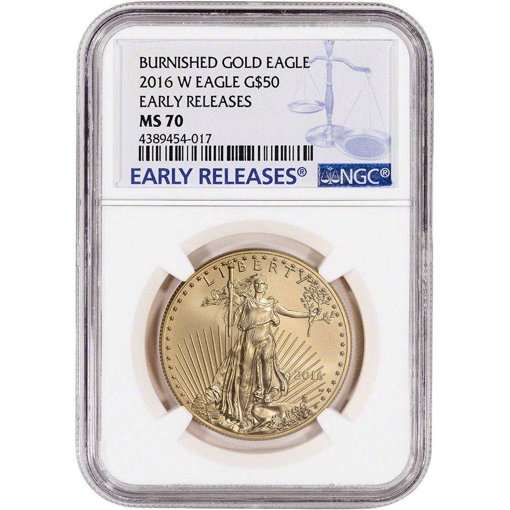 2016 W American Gold Eagle (1 oz) Burnished Early Releases Large Label ...
