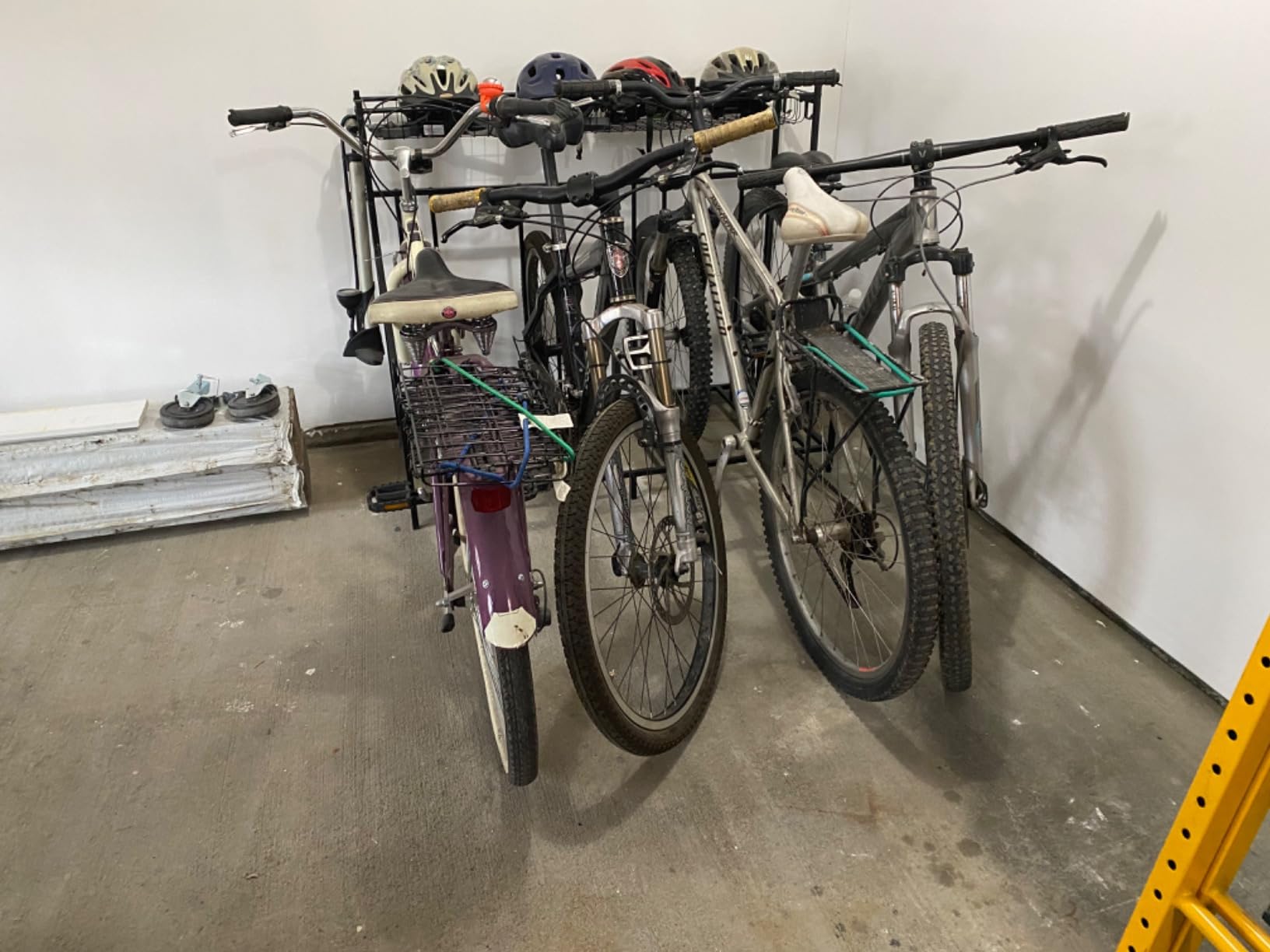 Gadroad 3 Bike Rack Garage with Storage Basket, Bike Rack Floor Stand ...