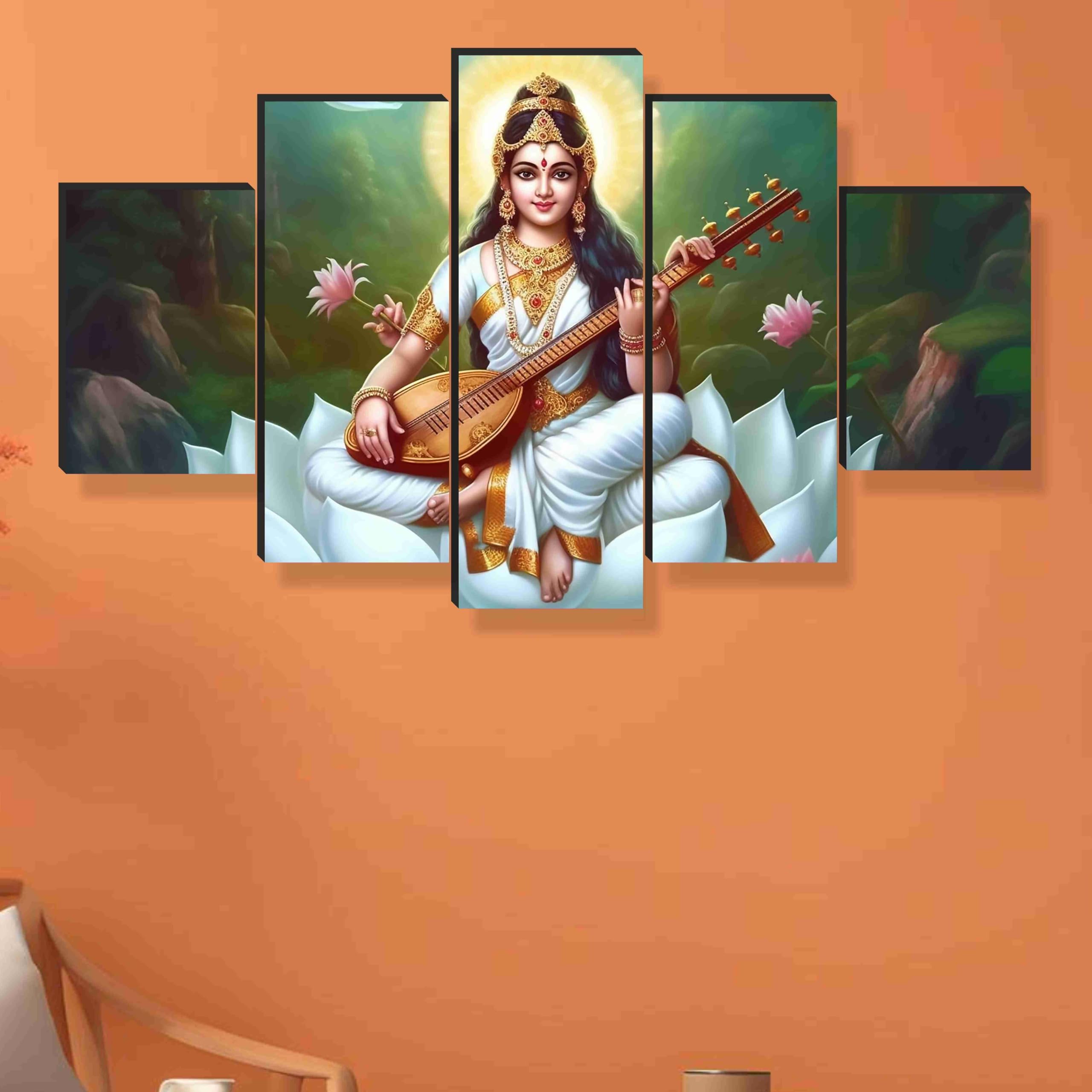 Decor Kraft Vinyl Saraswati Maa Wall Sticker & Decal,Size- 55 Cm X 32 ...