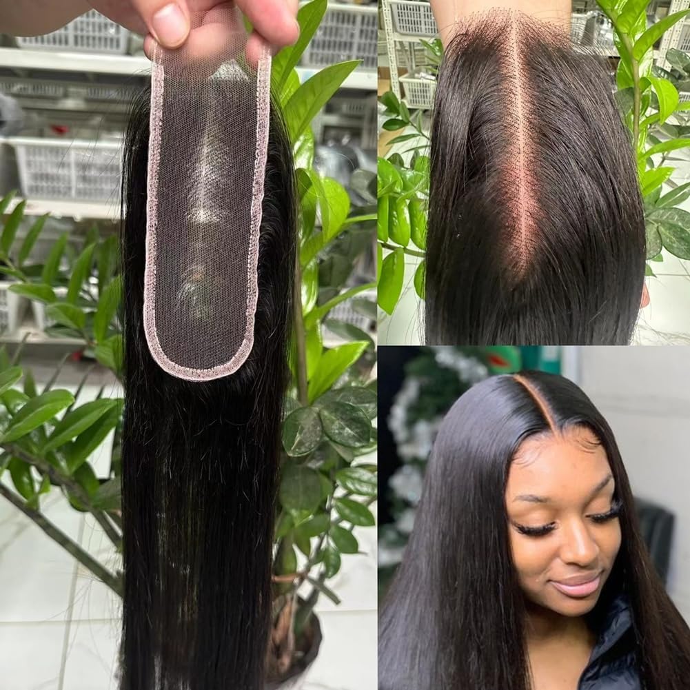 Amazon.com : Sunstarr 2x6 HD Lace Closure Deep Parting Straight Human ...