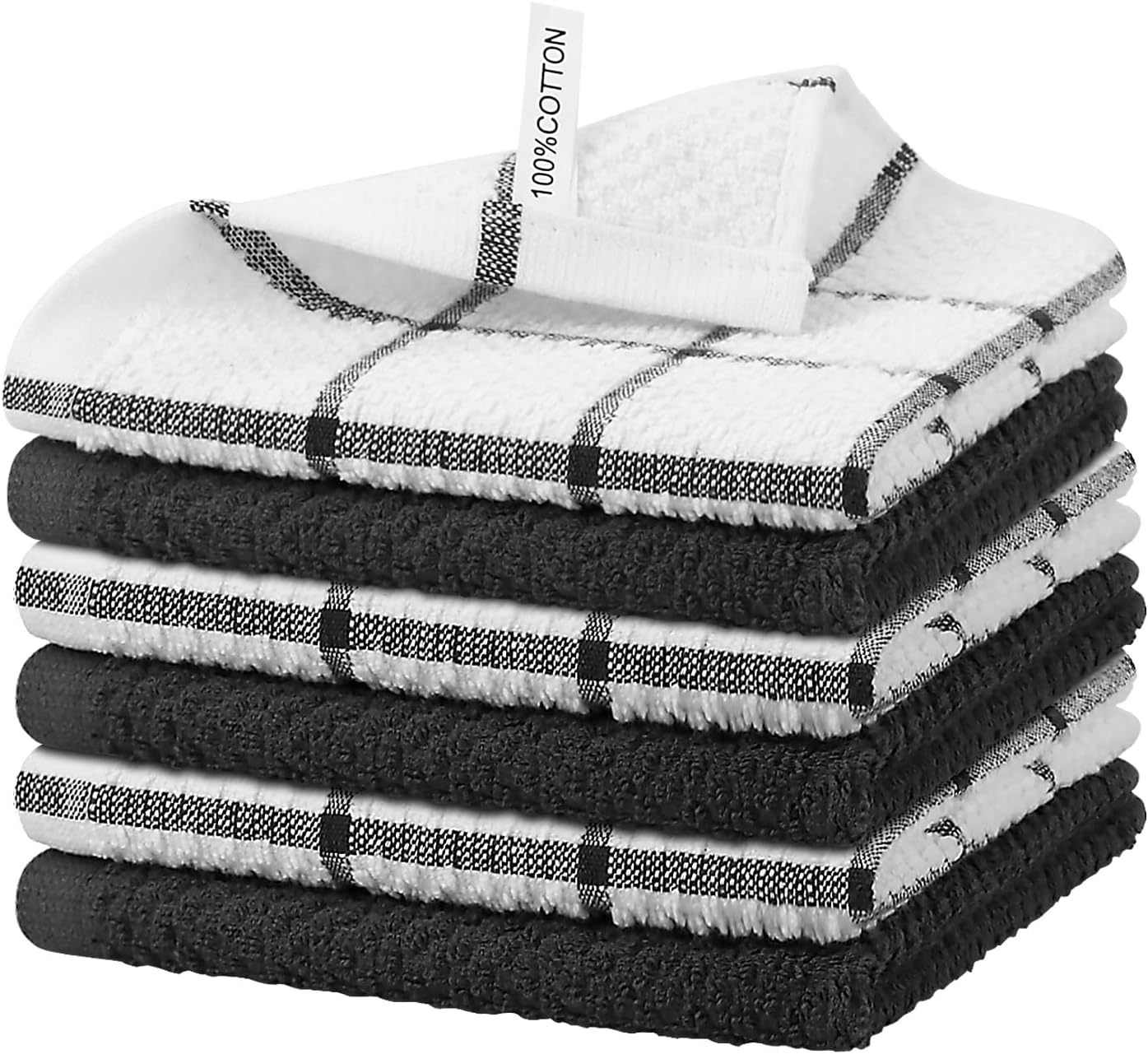 Amazon.com: vivinin 7 Pack Kitchen Dish Cloths, Dish Towels 100% Cotton ...