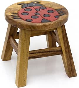 Carousel Home Children's Wooden Ladybird Stool | Small Round Wooden ...