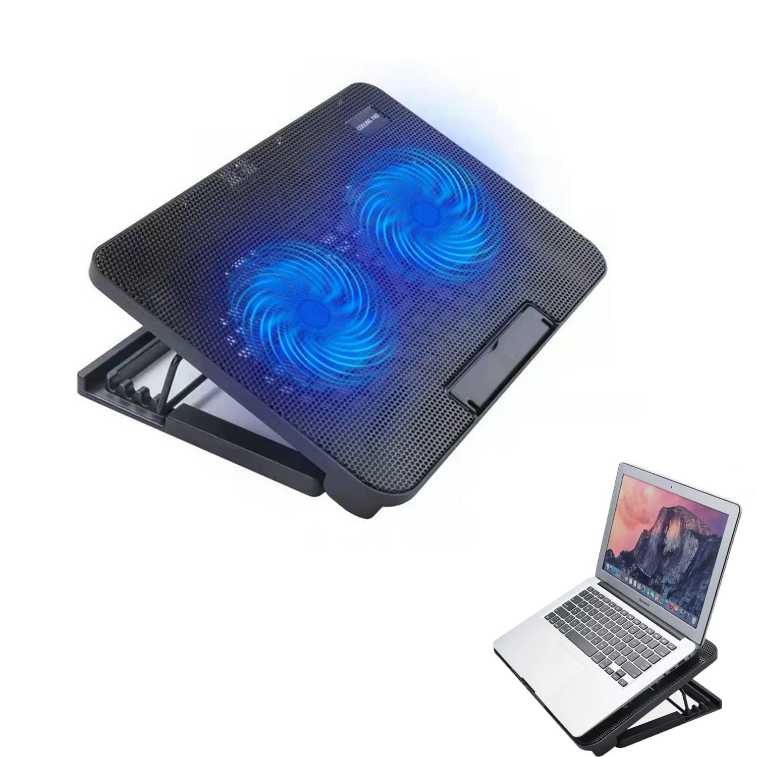 HAYLOU Laptop Cooling Pad, Laptop Fan Cooling Pad with 2 Quiet Fan LED ...