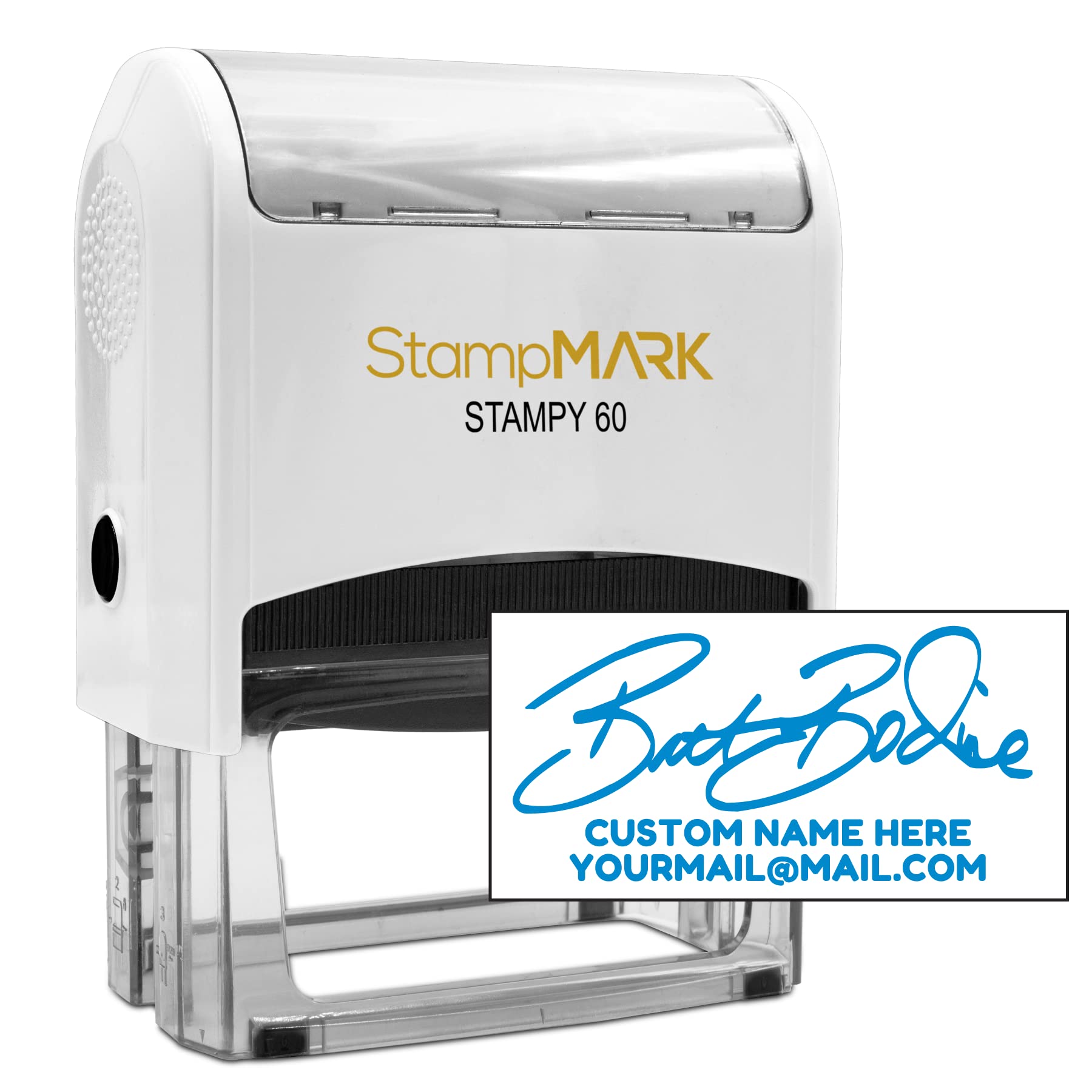 Amazon.com : StampMark Customized Signature/Logo Stamp + 2 Lines of ...