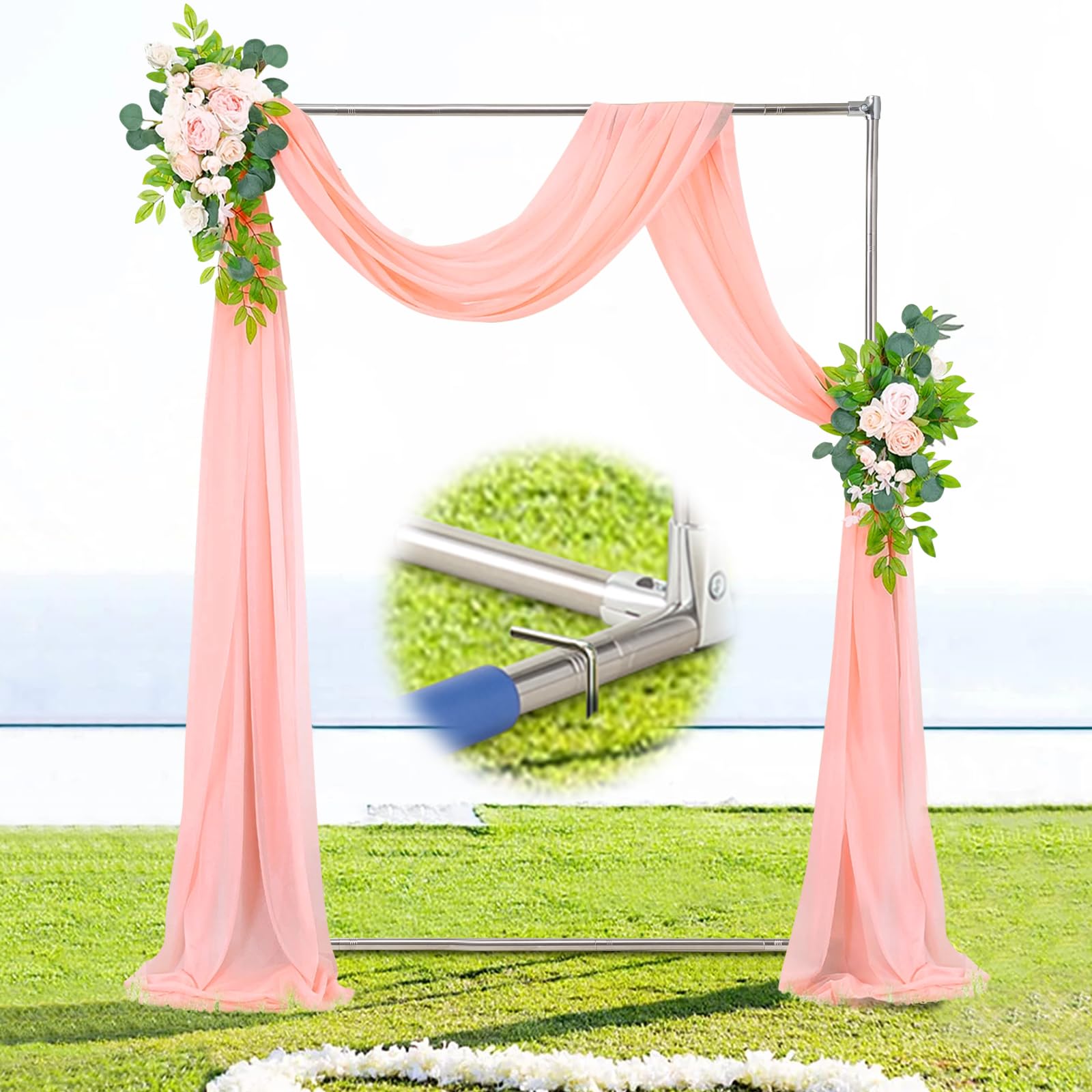 Snapklik.com : Wedding Arch Backdrop Stand, Heavy Duty 7FT Tall, 4FT ...