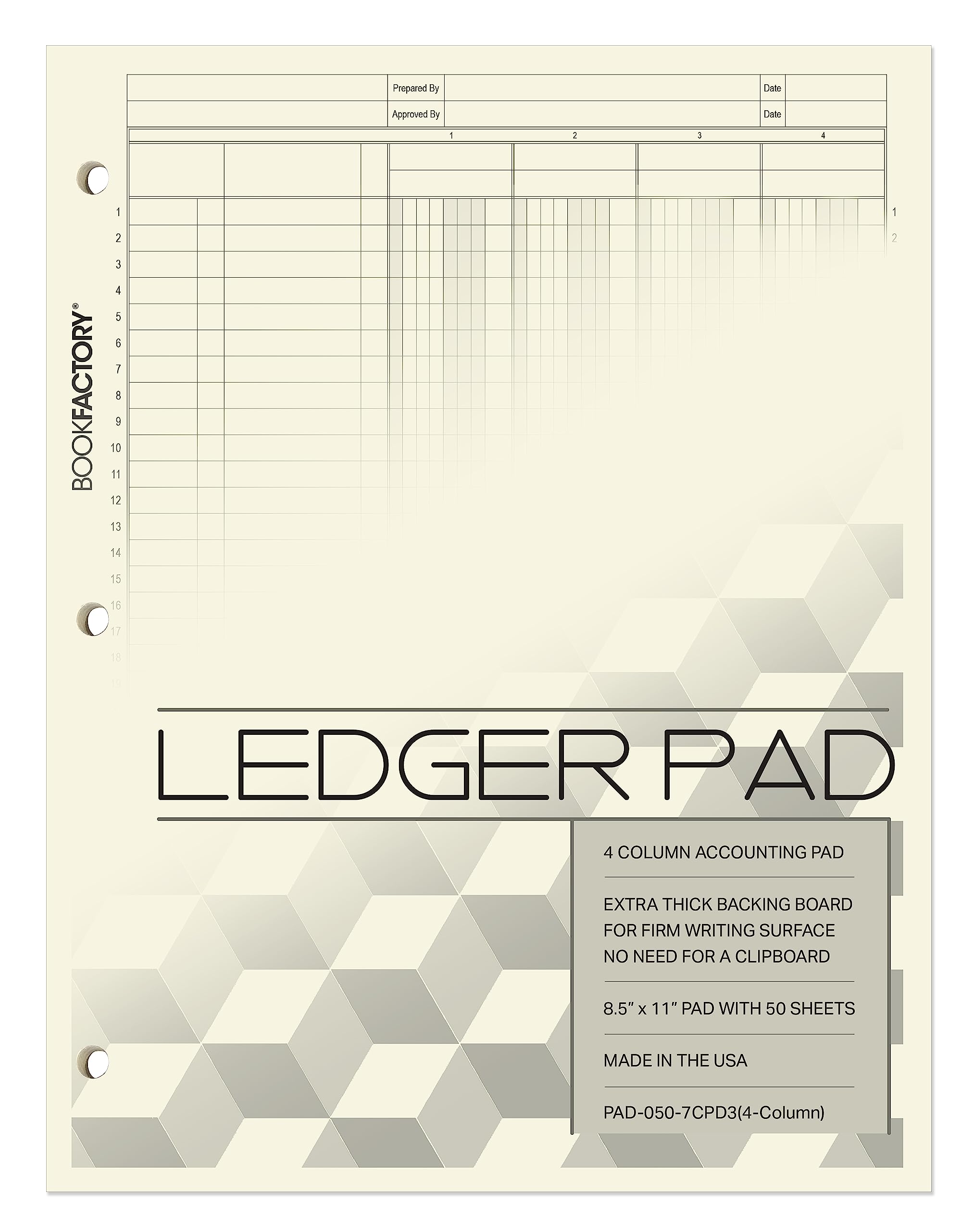Amazon.com : BookFactory Ledger Pad / 4 Column Accounting Ledger ...