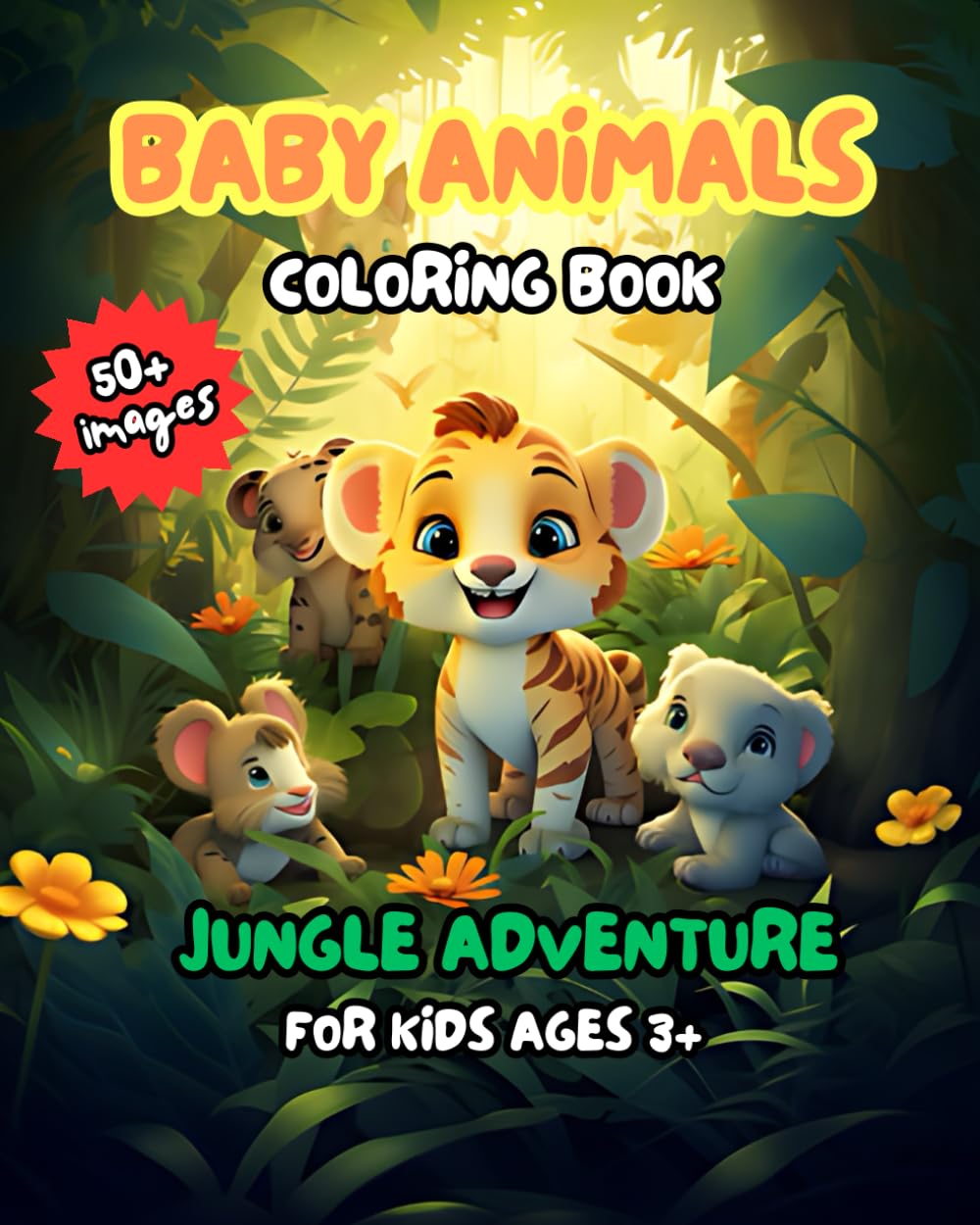 Baby Jungle Animals Coloring Books: For kids ages 3+: Books, Panda ...