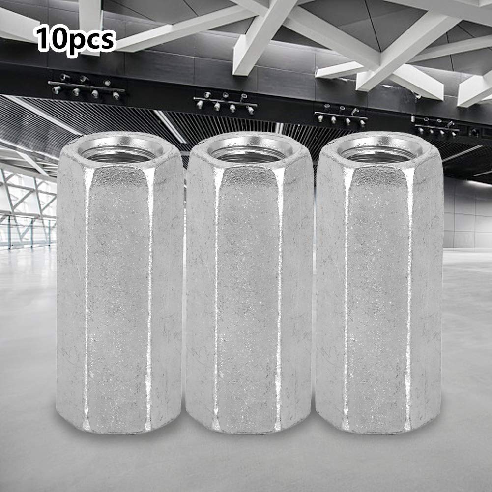 M8 Long Hex Nut Long Rod Coupling Nut Threaded Fasteners Zinc Plated ...