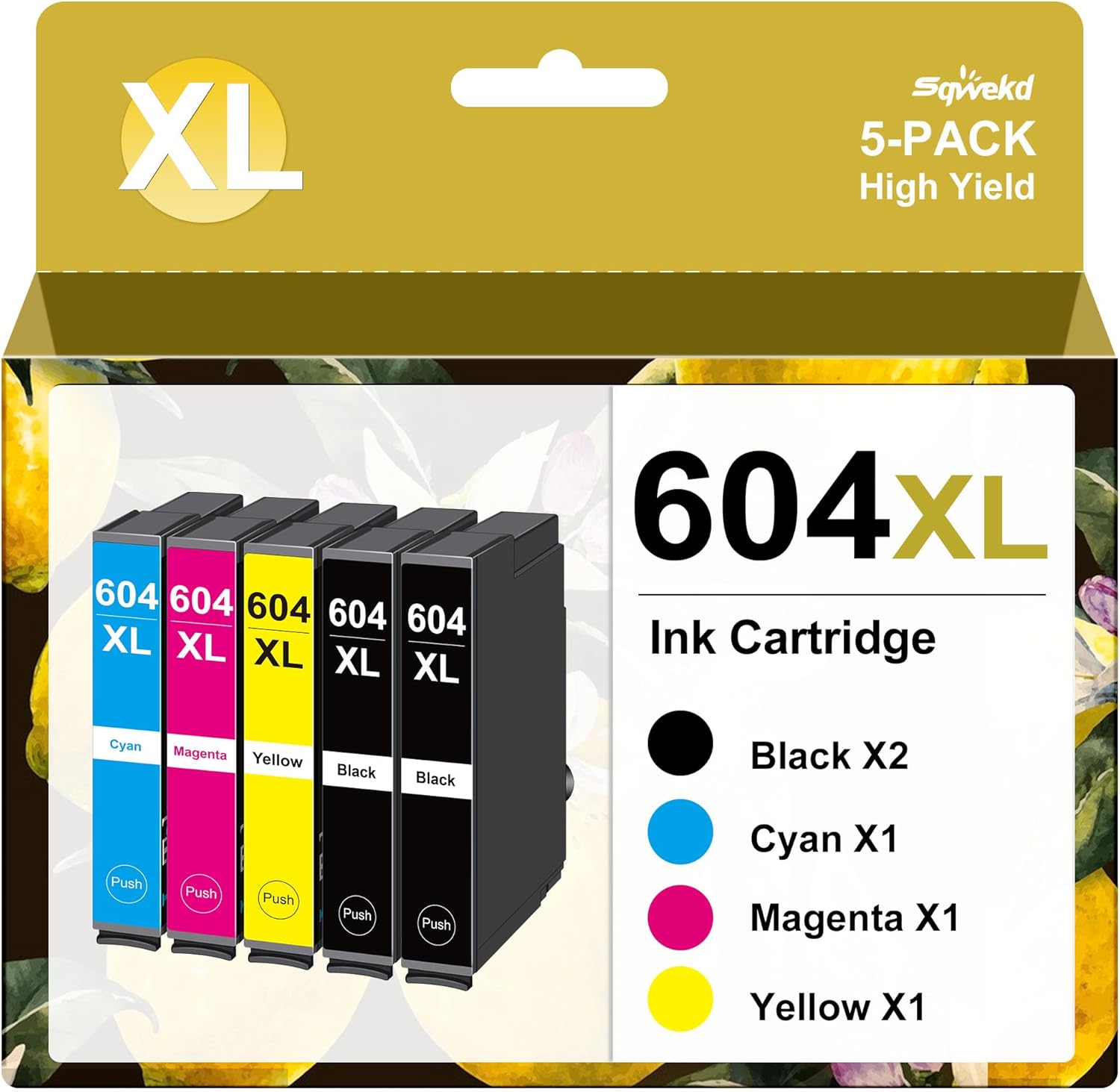 5-Pack 604 XL Cartucce Sqwekd d'inchiostro Compatibili per Epson 604 ...