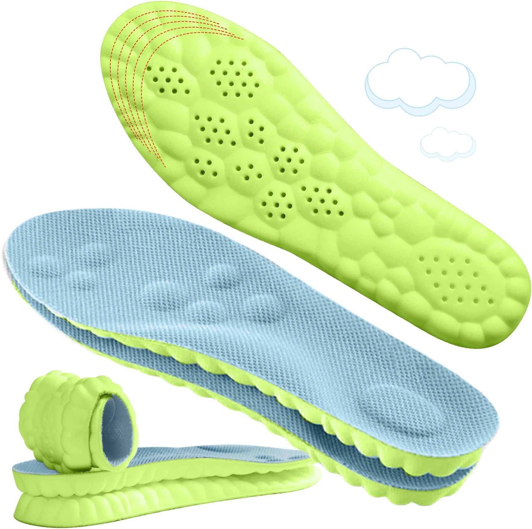 Amazon.com: 4D Cloud Soles for Men - Soft Memory Foam Cushioning Cloud ...
