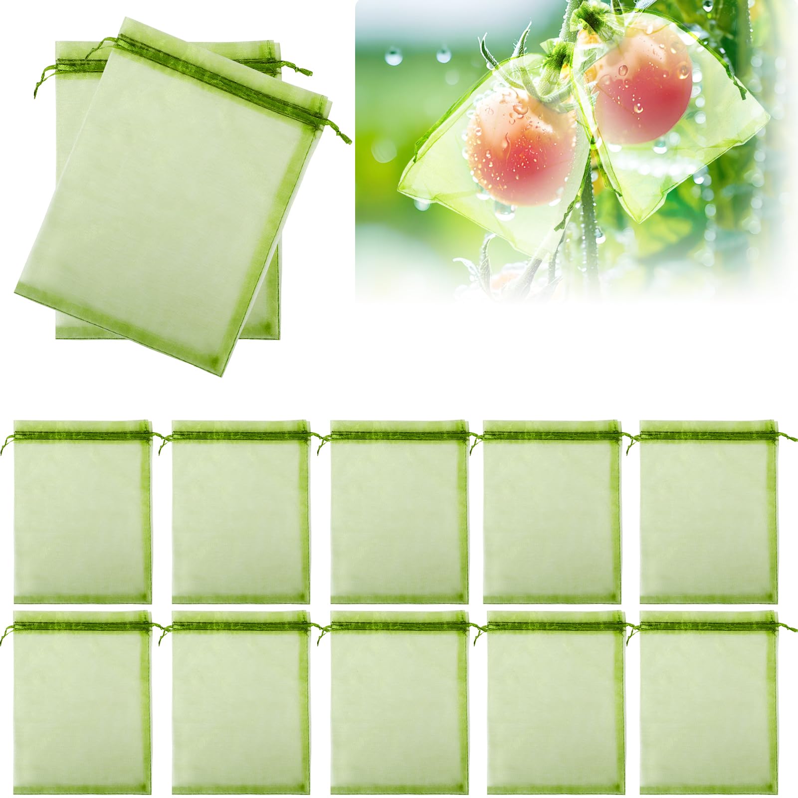 Amazon.com : Hslordge 50PCS Fruit Protection Bags, Green Netting Cover ...