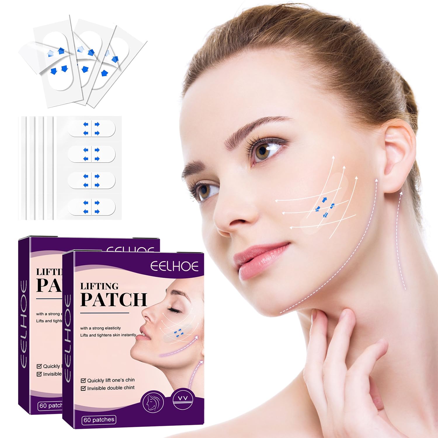 Amazon.com : 120PCS Invisible Face Lifter Tape, Upgraded Face Tape ...