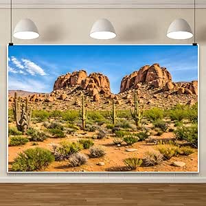 Amazon.com : ChloropLastid 15x10ft Desert Backdrop Saguaro Cactus ...