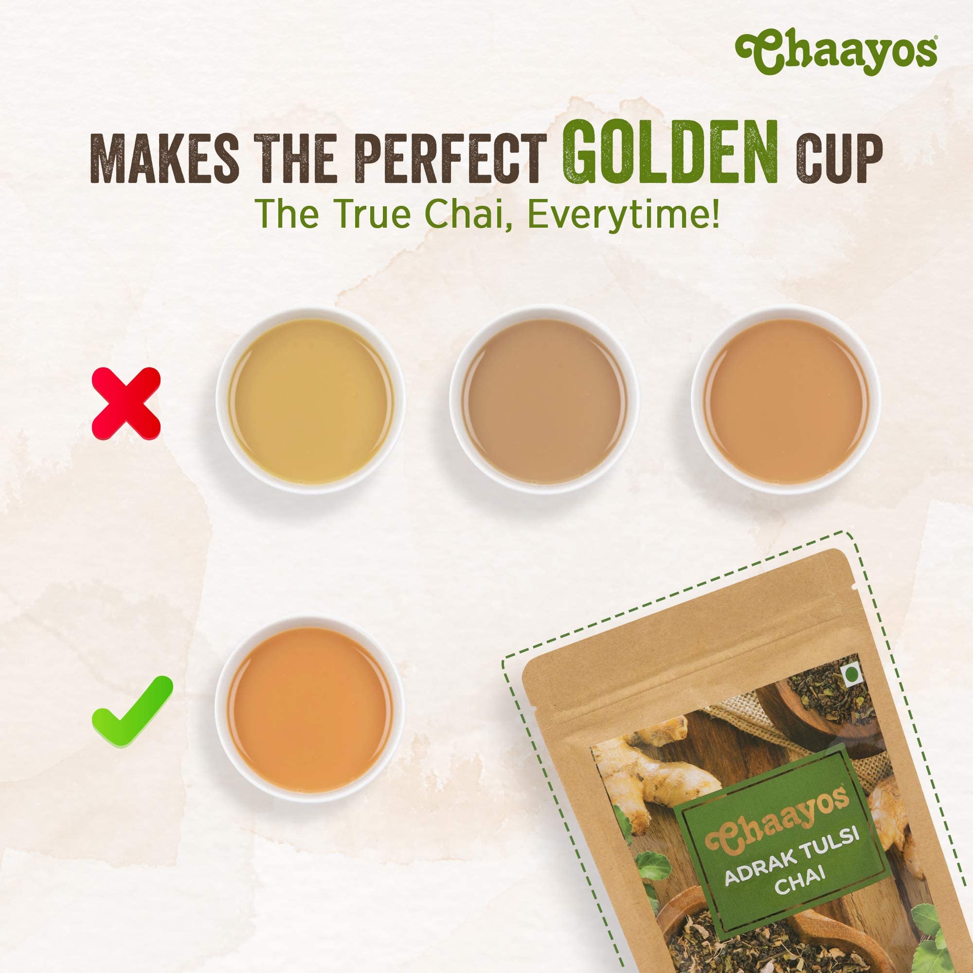 Buy Chaayos Adrak Tulsi Tea - Premium Chai Patti for Stronger Immunity ...