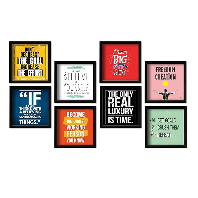 PAPER PLANE DESIGN Framed Quotes Poster Set of 8 for Office Walls ...