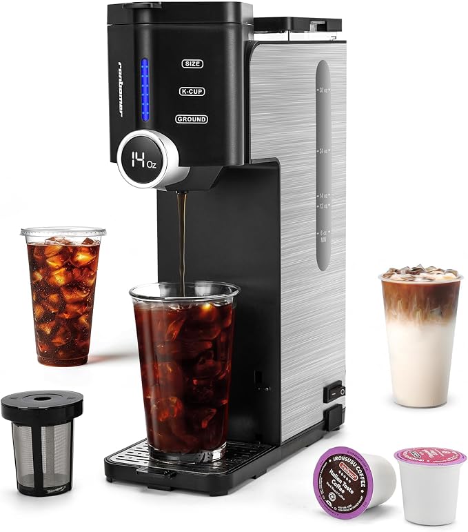Amazon.com: Ranbomer K Cup Pod Coffee Maker,One Cup Coffee Machine Brew ...