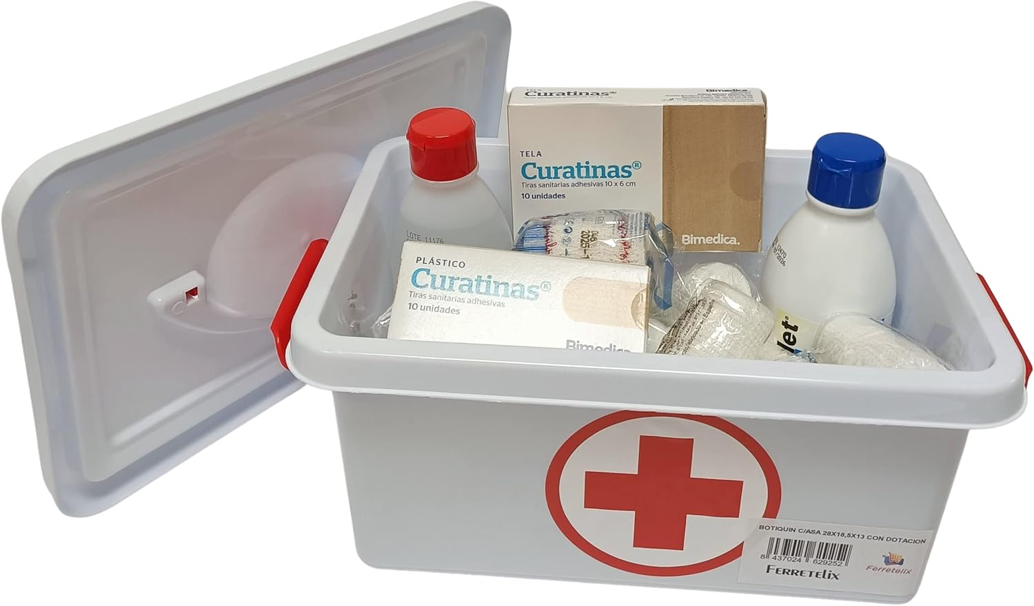 Botiquin caja primeros auxilios con tapa 4 litros medidas ...