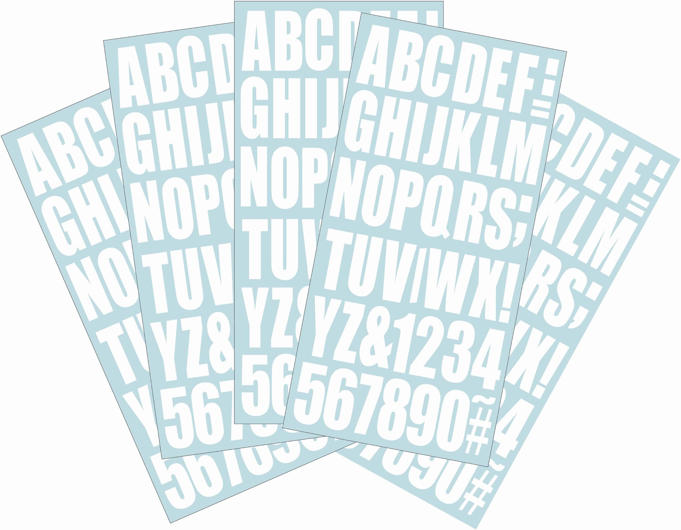 Amazon.com: White Letters Numbers Vinyl Stickers 2 Inches, 220 Pieces ...