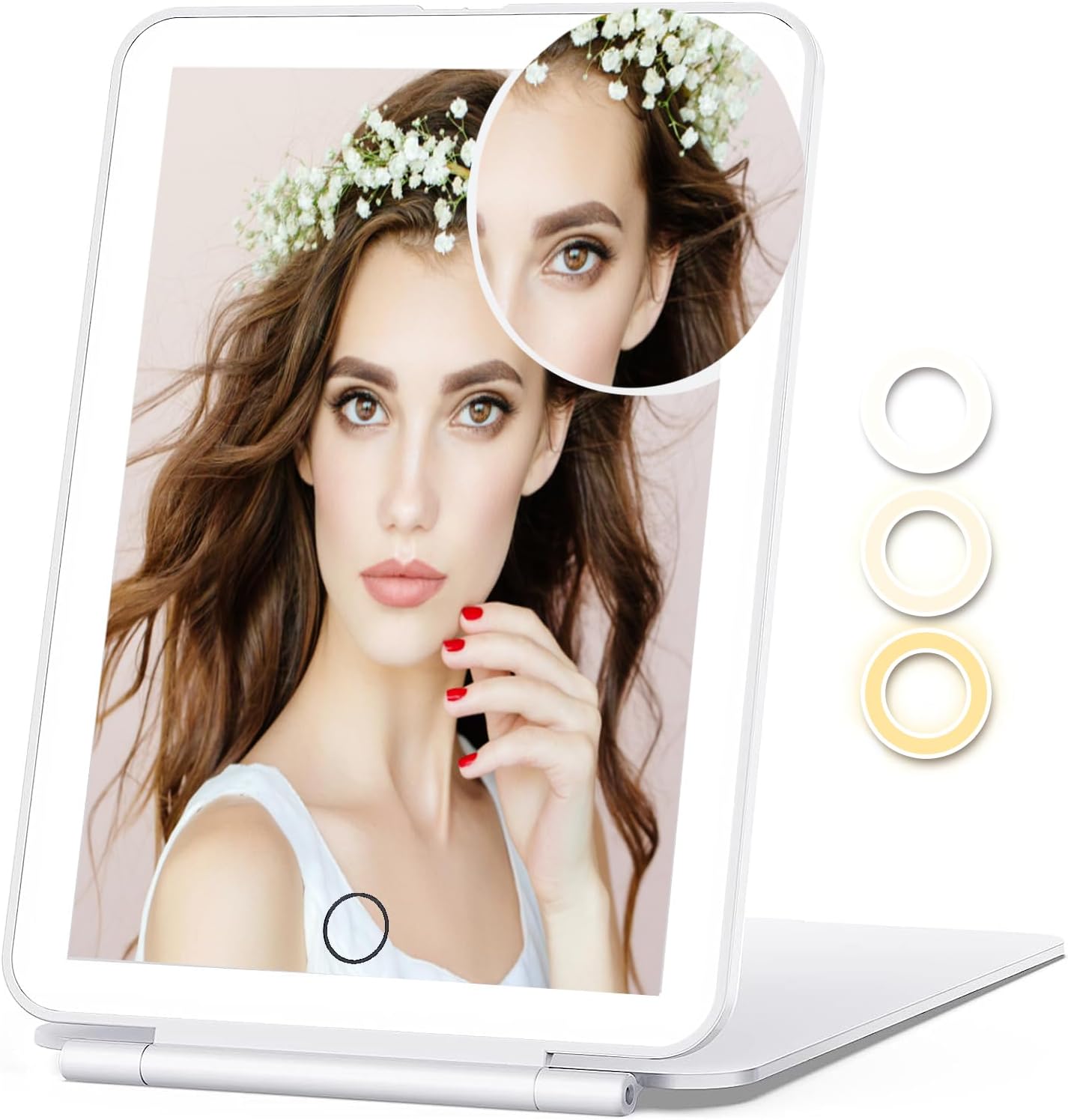 MOSNOW Espejo de Maquillaje de Viaje,Espejo Compacto con Pantalla ...