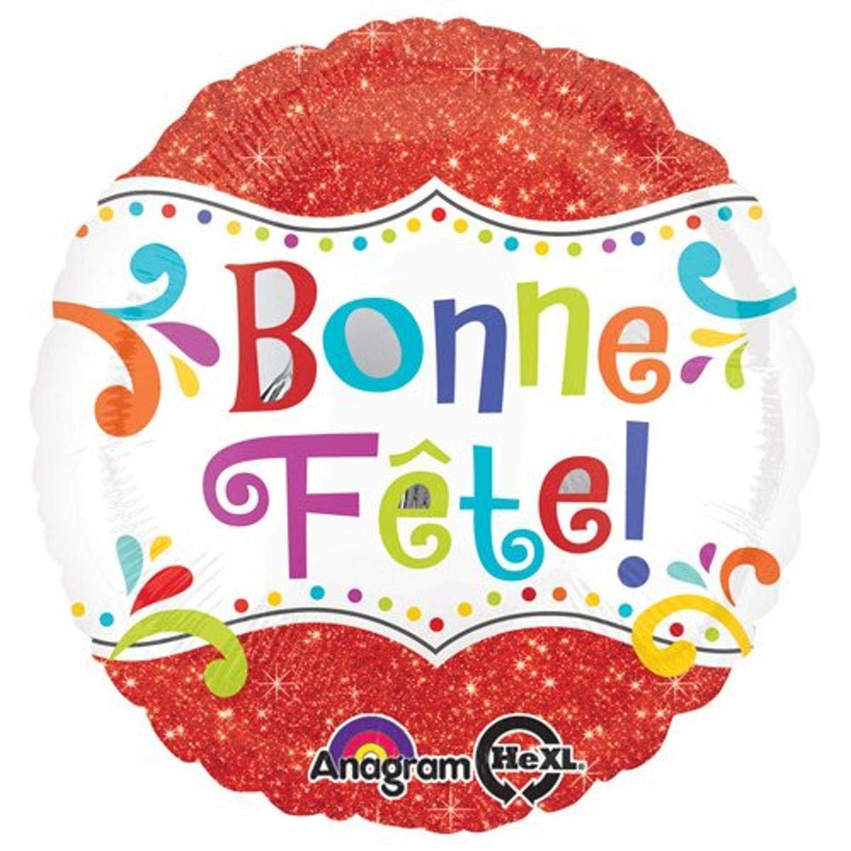 Anagram Balloons 3117301 Anagram Bonne Fete Sparkle Foil Mylar Latex ...