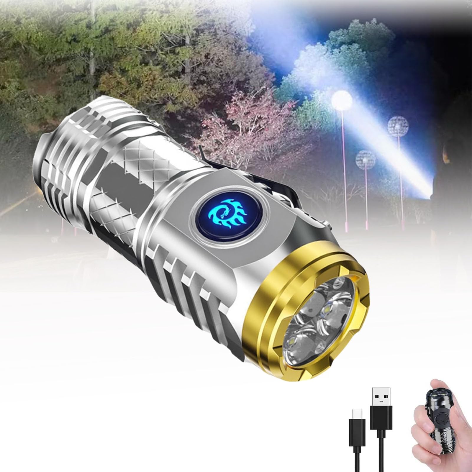 LXINYE Springmart Mini Flashlight, Three-Eyed Monster Mini Flash Super ...