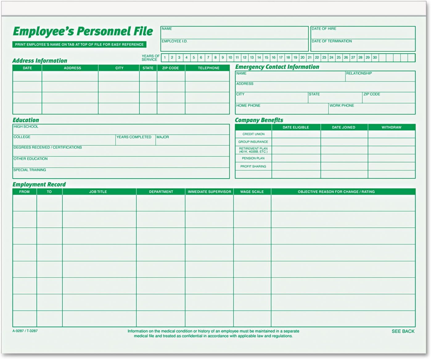 Amazon.com : ComplyRight Employee Record Organizer 3-Folder Set | 12” x ...