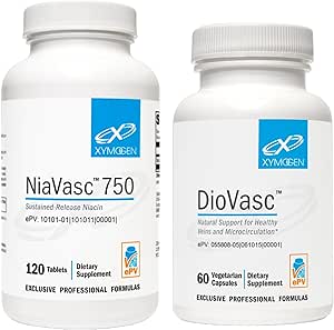 Amazon.com: XYMOGEN Niacina de liberación sostenida NiaVasc 750 (120 tabletas) + Soporte DioVasc ...