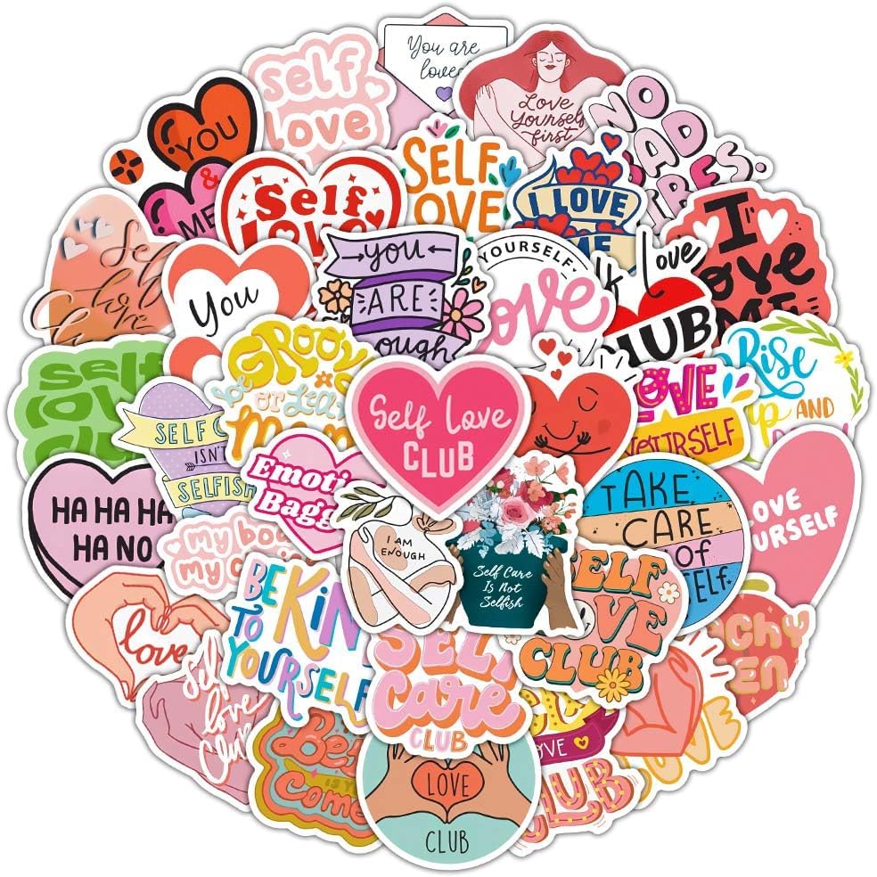 Amazon.com: Vibrant Self-Love Stickers for Water Bottle,Laptop Stickers ...