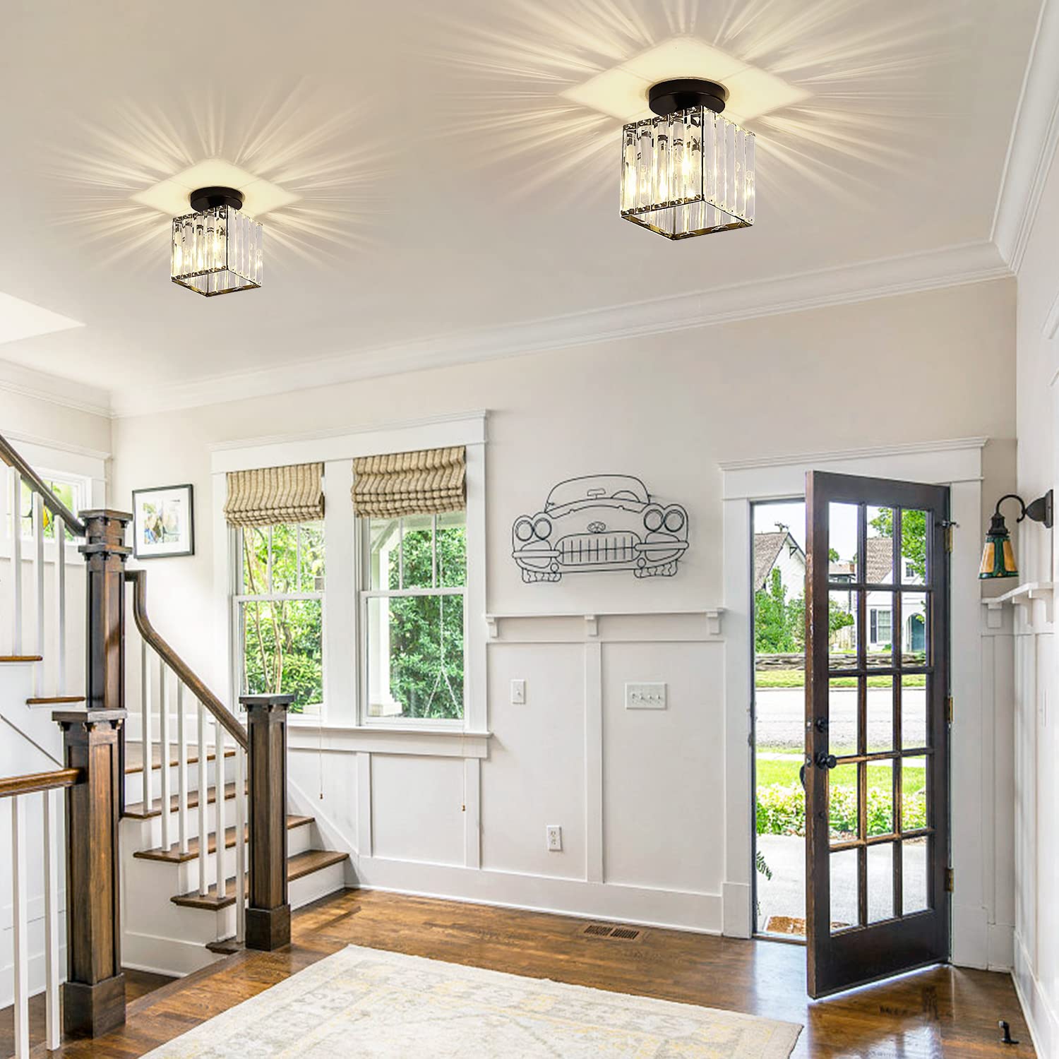 Snapklik.com : Lighting Black Small Flush Mount Ceiling Light Mini ...