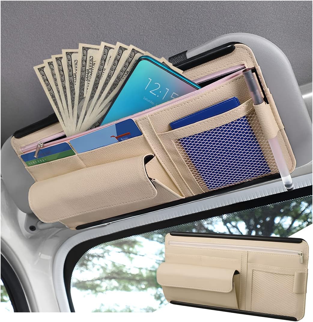 Amazon.com: Car Sun Visor Organizer, Car Visor Pocket Wallet Pouch ...
