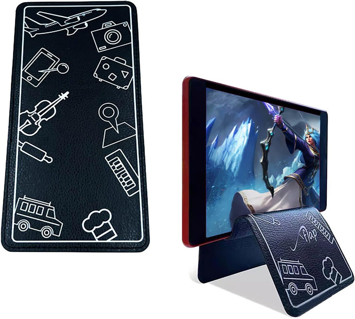 Amazon.com: YAMSLAM Versatile Leather Folding Mobile Phone Stand Tablet ...