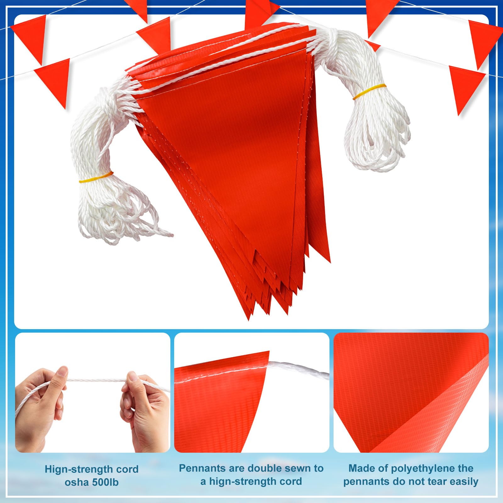 Snapklik.com : Preboun 197FT Pennant Banner Flags High Visibility ...