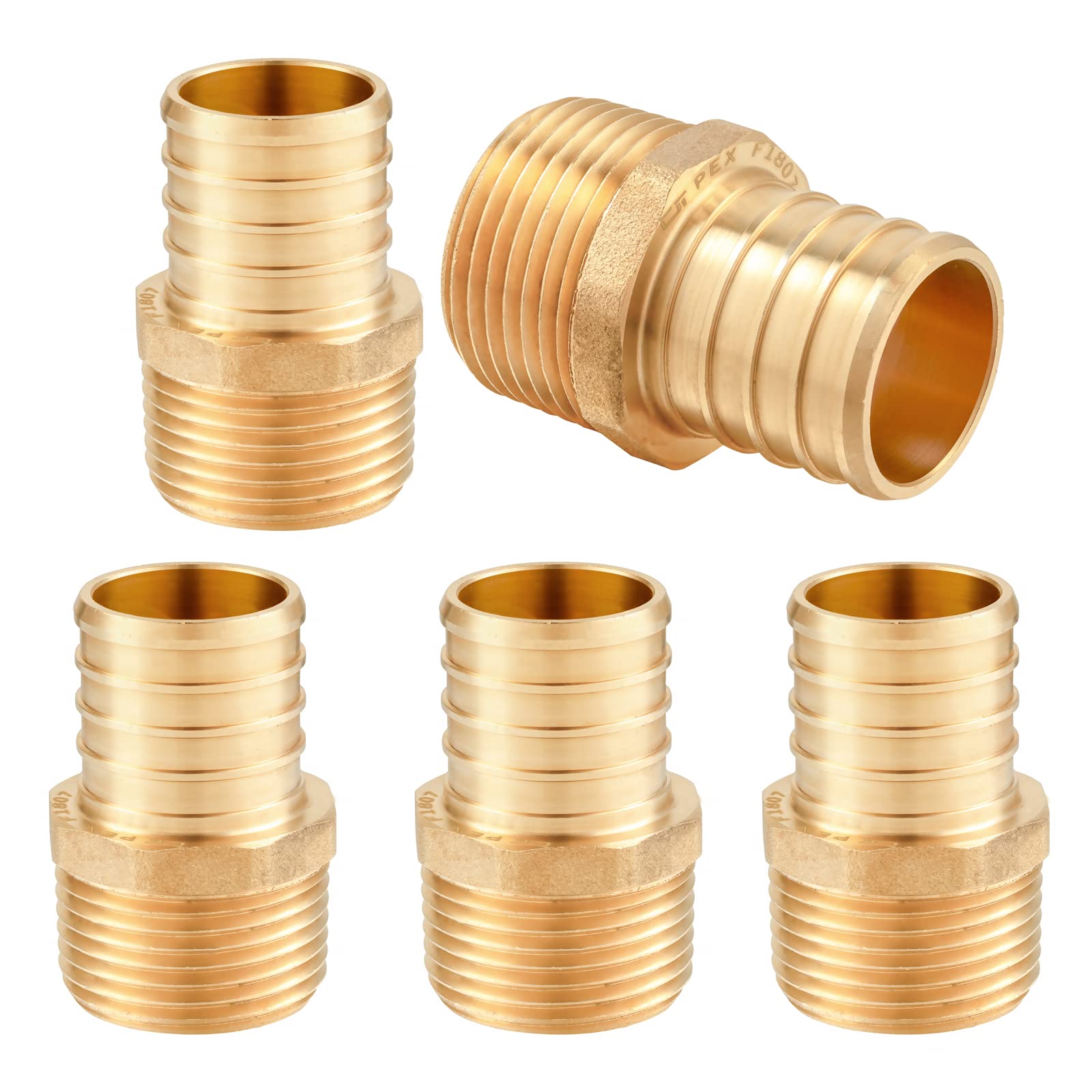 Amazon.com: GUOFIS (Pack of 5) PEX Fittings,Pex 1" x 1" NPT Male ...