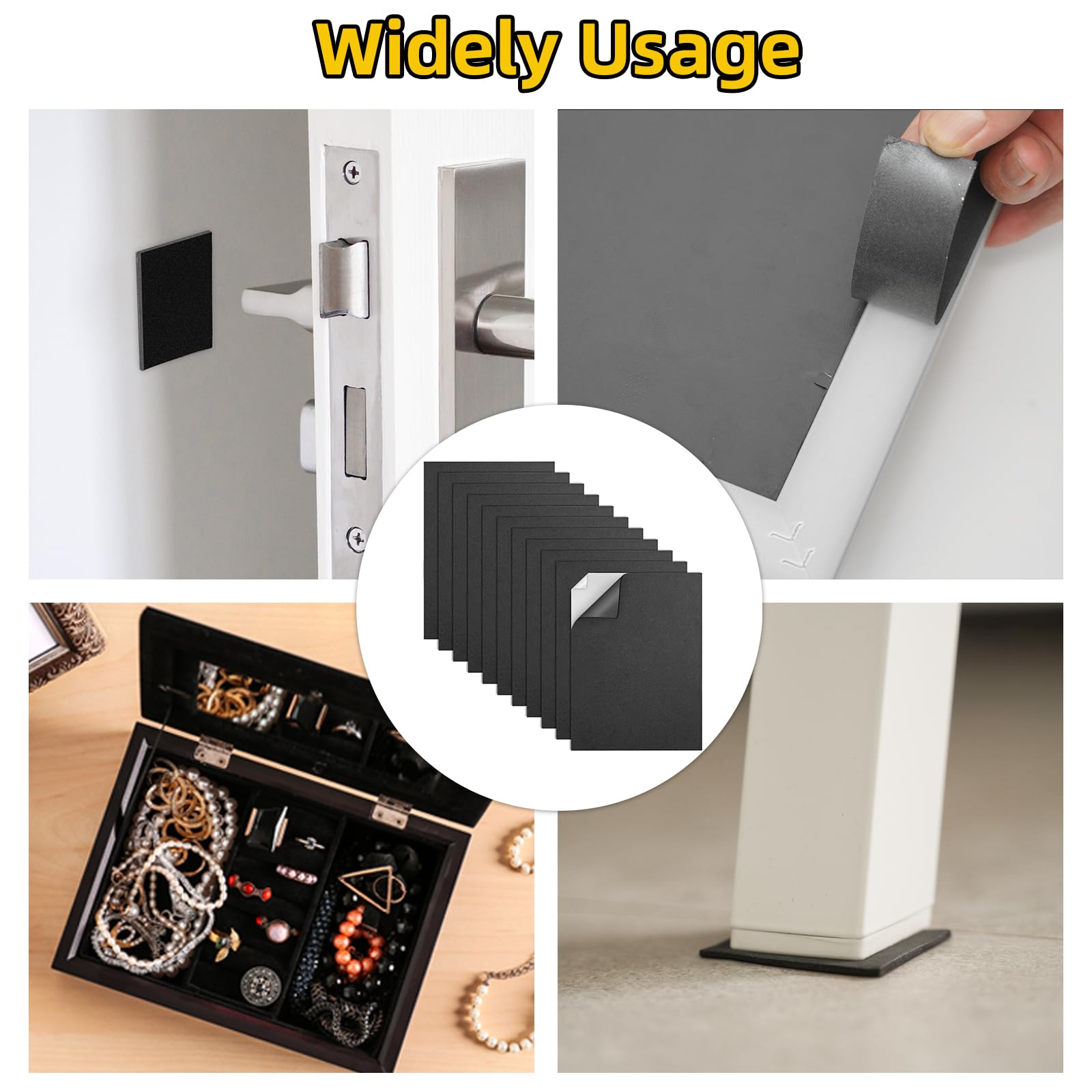 Snapklik.com : 20-Pack Self Adhesive Foam Sheets, Black 2mm Sticky Eva ...