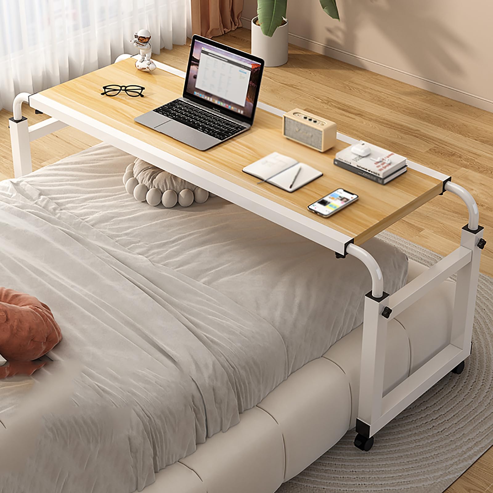 Amazon.com: Over The Bed,Table with Wheels,Over Bed Table,overbed Table ...
