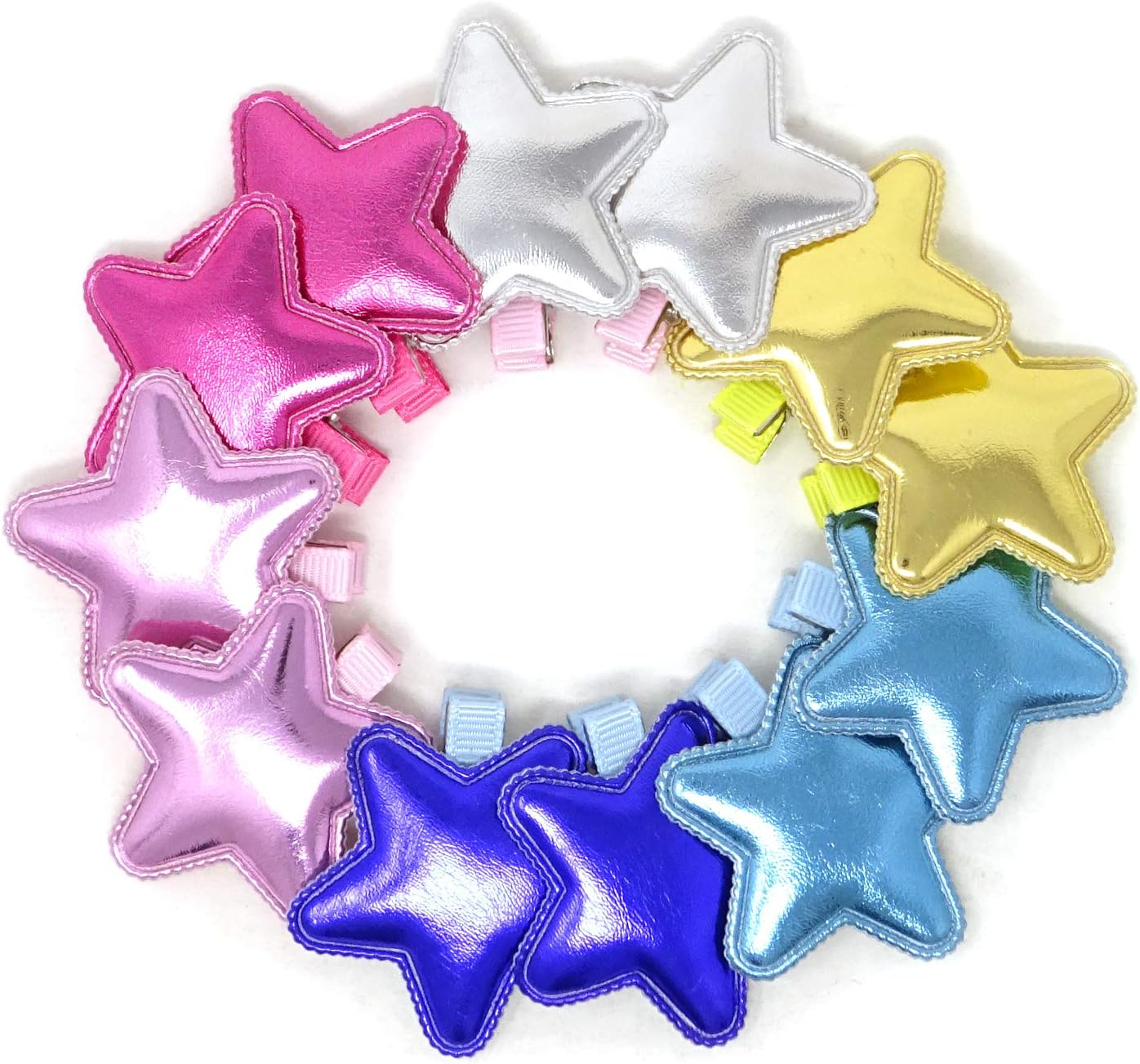 Amazon.com : 4 Pcs Yellow Star Hairpins Solid Color Fluffy Fuzzy Soft ...